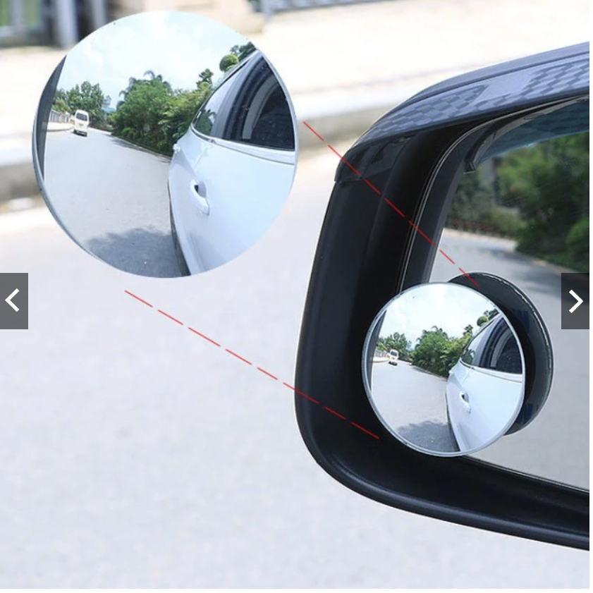 Set of 2 360 Degree Rotating Convex Mirrors with Sharp Car Mirror ...