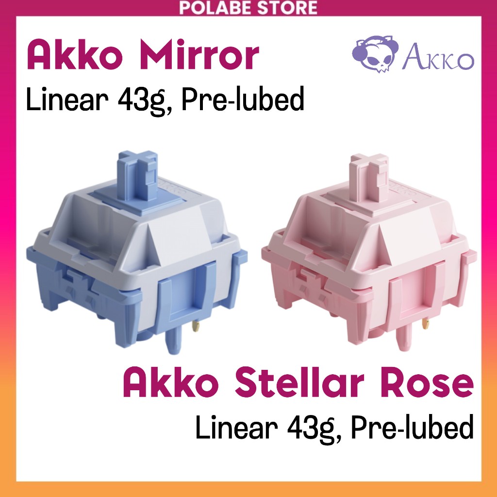 Akko Mirror Stellar Rose HMX linear Switch Mechanical Keyboard Switch ...