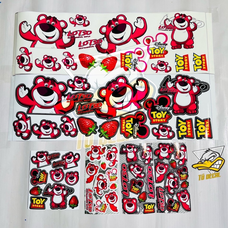 Lotso Strawberry Bear Logo Sticker With Many Different Sizes, Durable ...