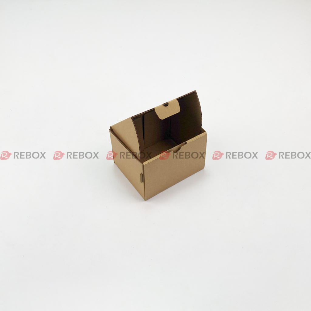 Carton box with front snap lid 12x10x8 cm - 50 carton packing boxes ...