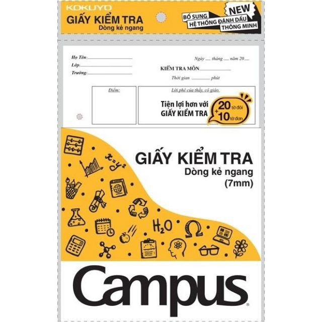 Combo of 2 sets of Campus horizontal test paper, 20 double sheets + 10 ...