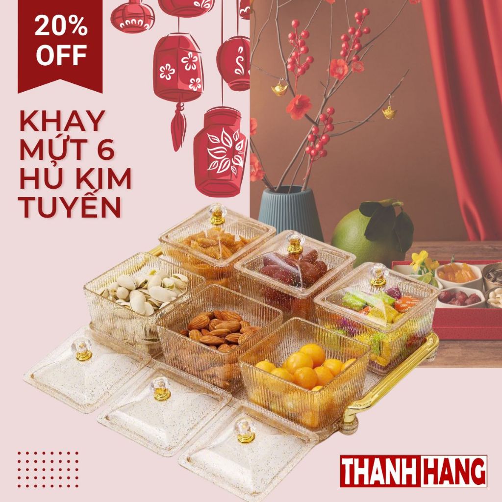 Jam tray with 6 jars of glitter, Simple, Exquisite and Luxurious Style ...