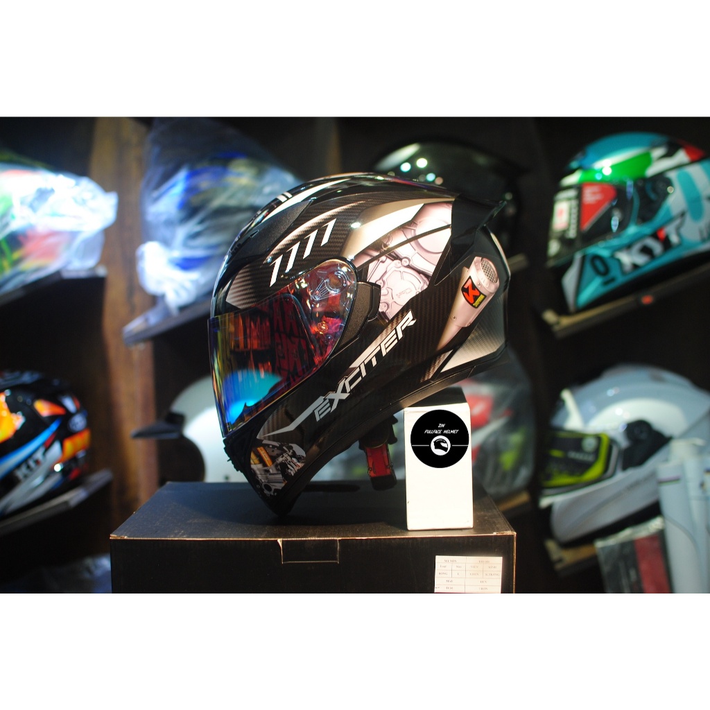 Fullface Royal M138 Yamaha Exciter silver and black helmet | Shopee Malaysia
