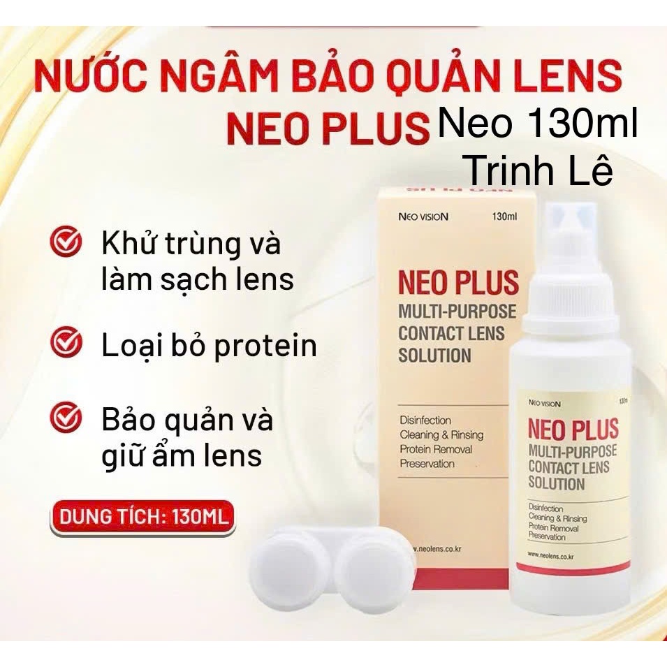Contact lens soaking water, daily eye lens cleaning, Neo Plus 130ml - Trinh Le. | Shopee Malaysia
