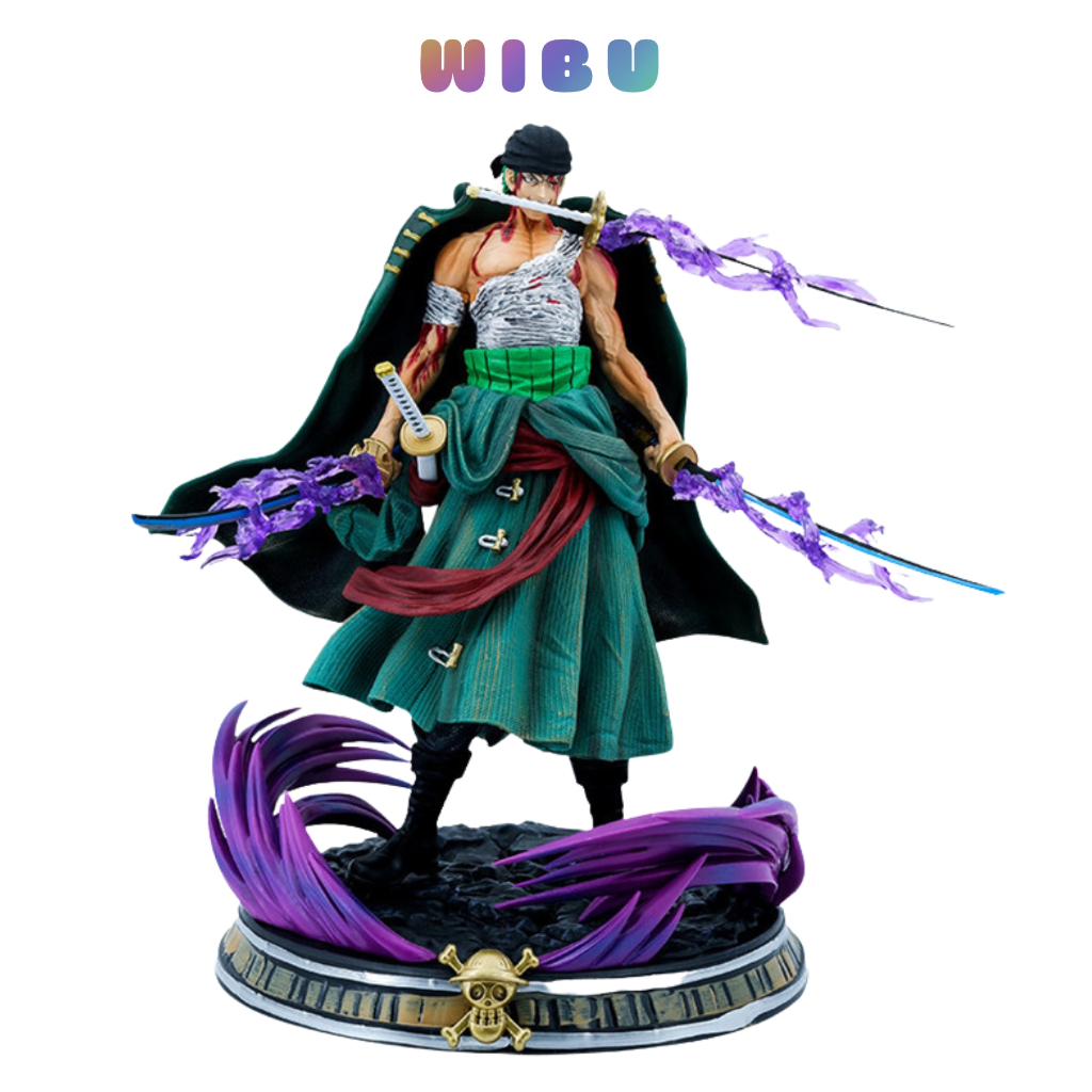 Cool bloody fighting One Piece Roronoa Zoro model. Height 36cm, weight ...