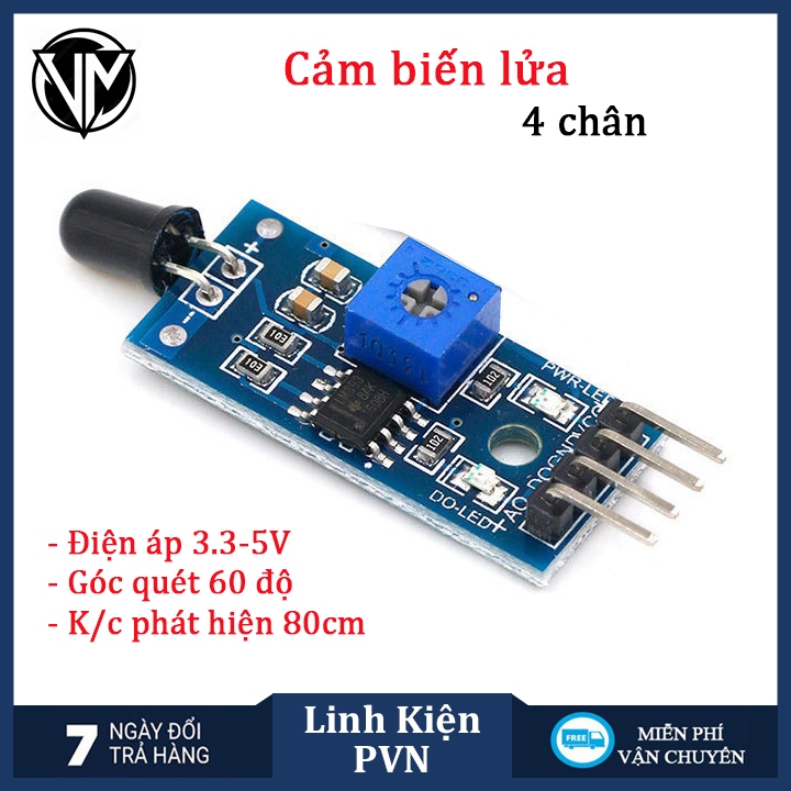 4-pin fire sensor Module, Flame sensor Flame detection sensor circuit - arduino Module | Shopee ...