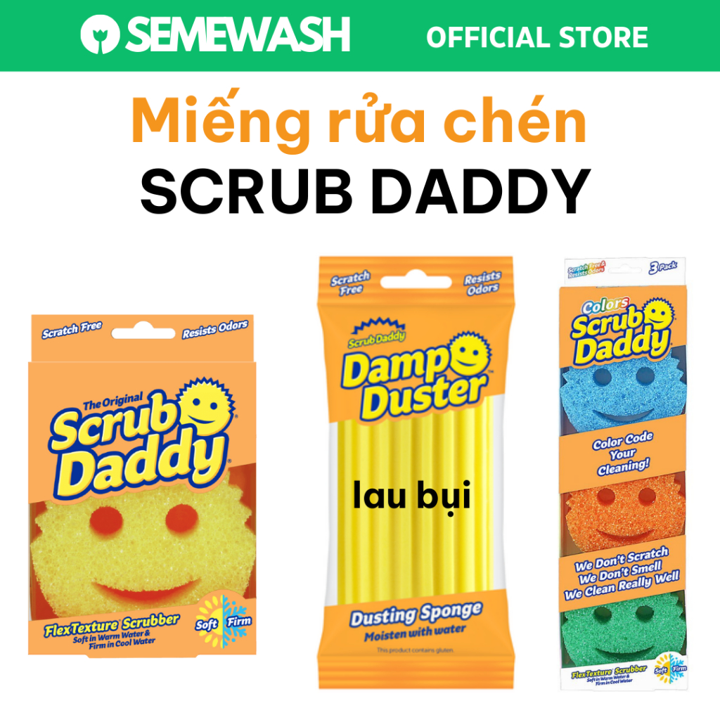 Scrub DADDY MOMMY multi-purpose smiley face cleaning sponge | Shopee ...