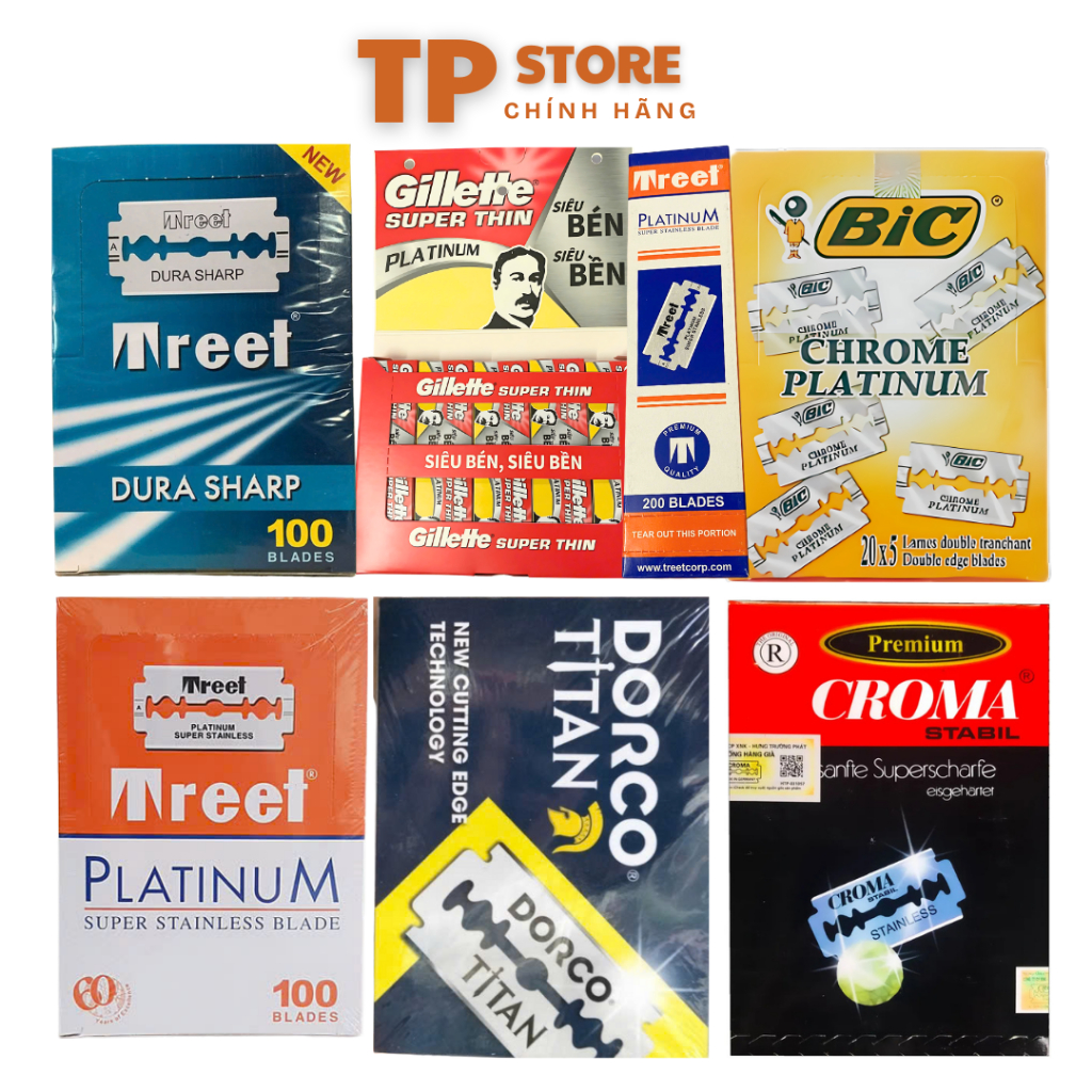 Box of 100 Genuine Chrome platinum stainless steel BIC razor blades ...