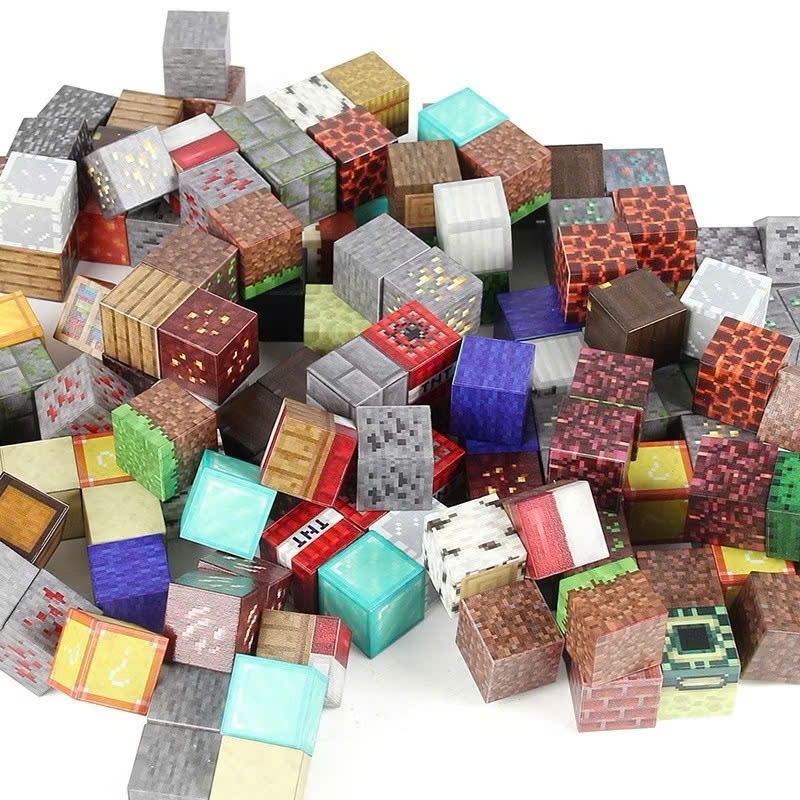 Diy Minecraft magnetic block toy, children's educational model building ...