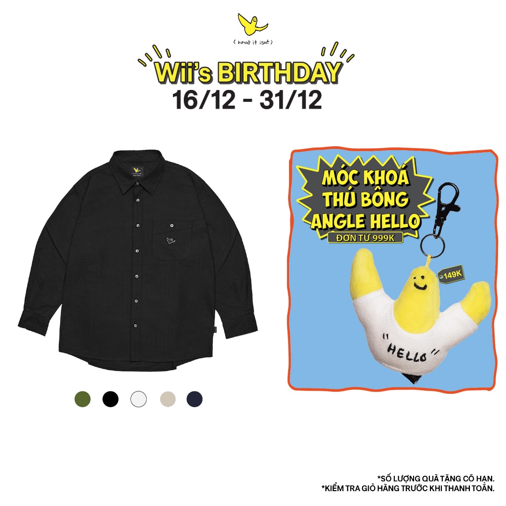 Wii Cotton Relaxed Fit Long Sleeve Shirt - What it isNt | Shopee Malaysia