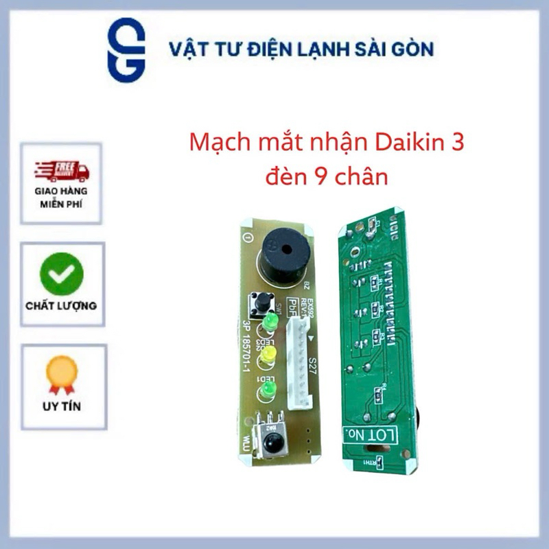 Daikin air conditioner receiver circuit with 3 lights and 10 pins ...