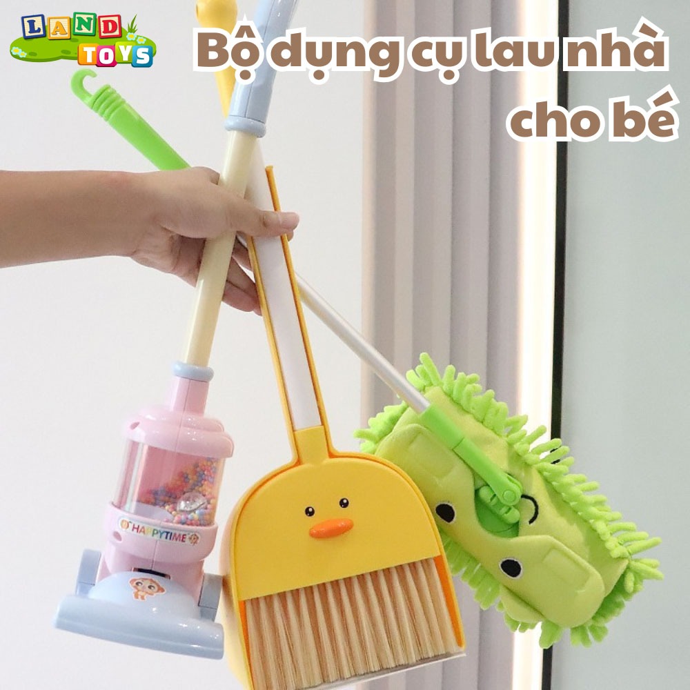 Cute Pink Elephant, Duck, and Pig Shaped Mop Set - Broom with Dust ...