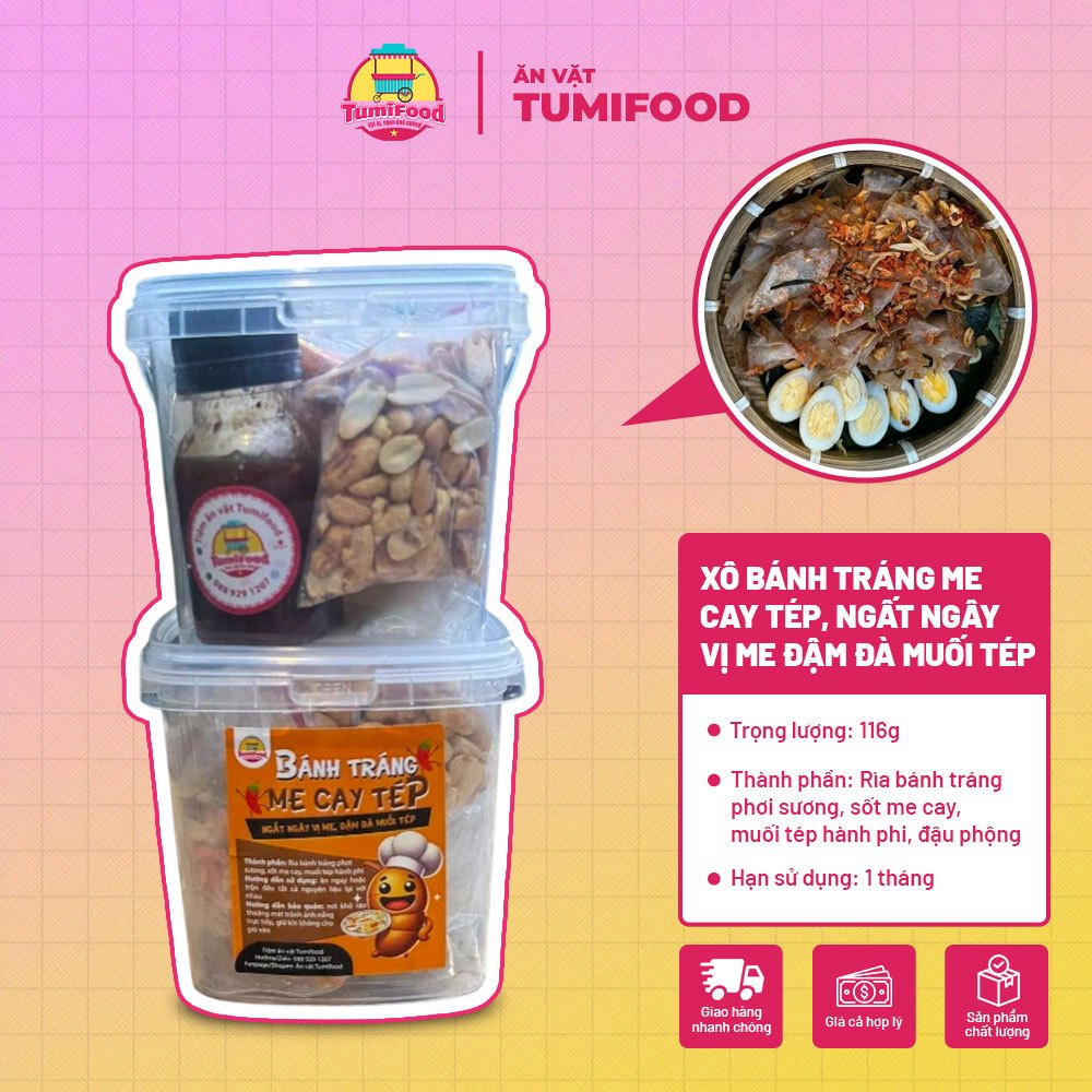 Bucket of spicy tamarind rice paper with shrimp, delicious and ecstatic ...