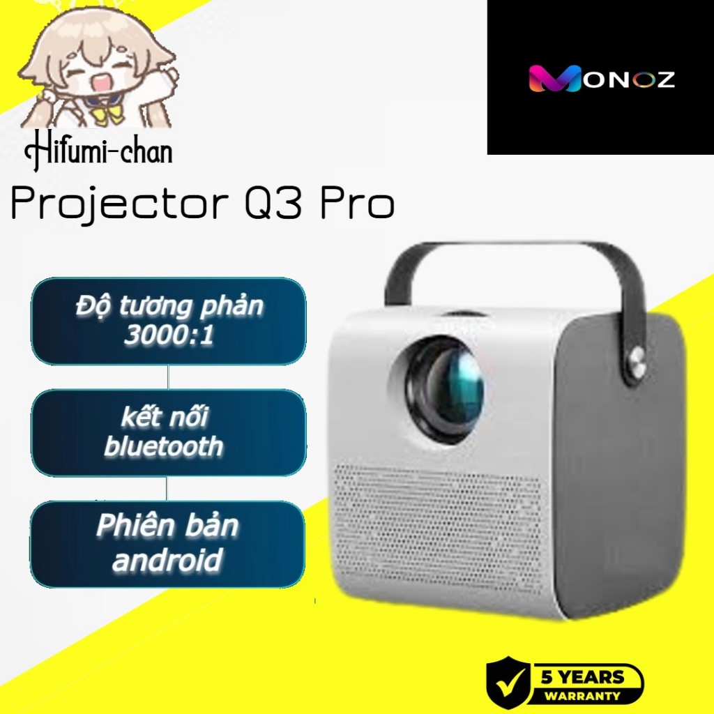 Monoz Q3 Pro Android Projector WIFI LED LCD HD 1080p 8000 Lumens ...