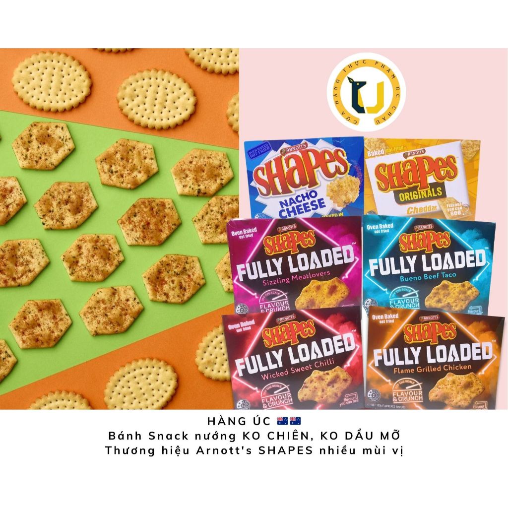 (AUSTRALIAN Products) Arnott's SHAPES grilled snack biscuits, NO FRIED ...