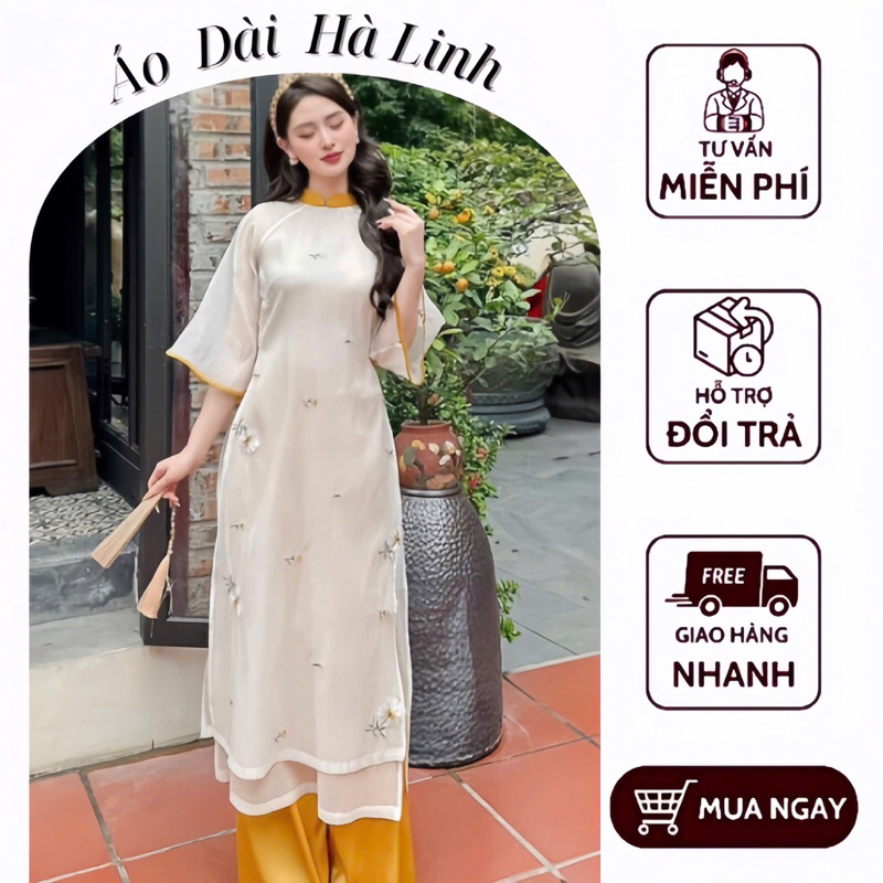 Ai Vy innovative ao dai 4-panel ao dai model made of high-quality ...