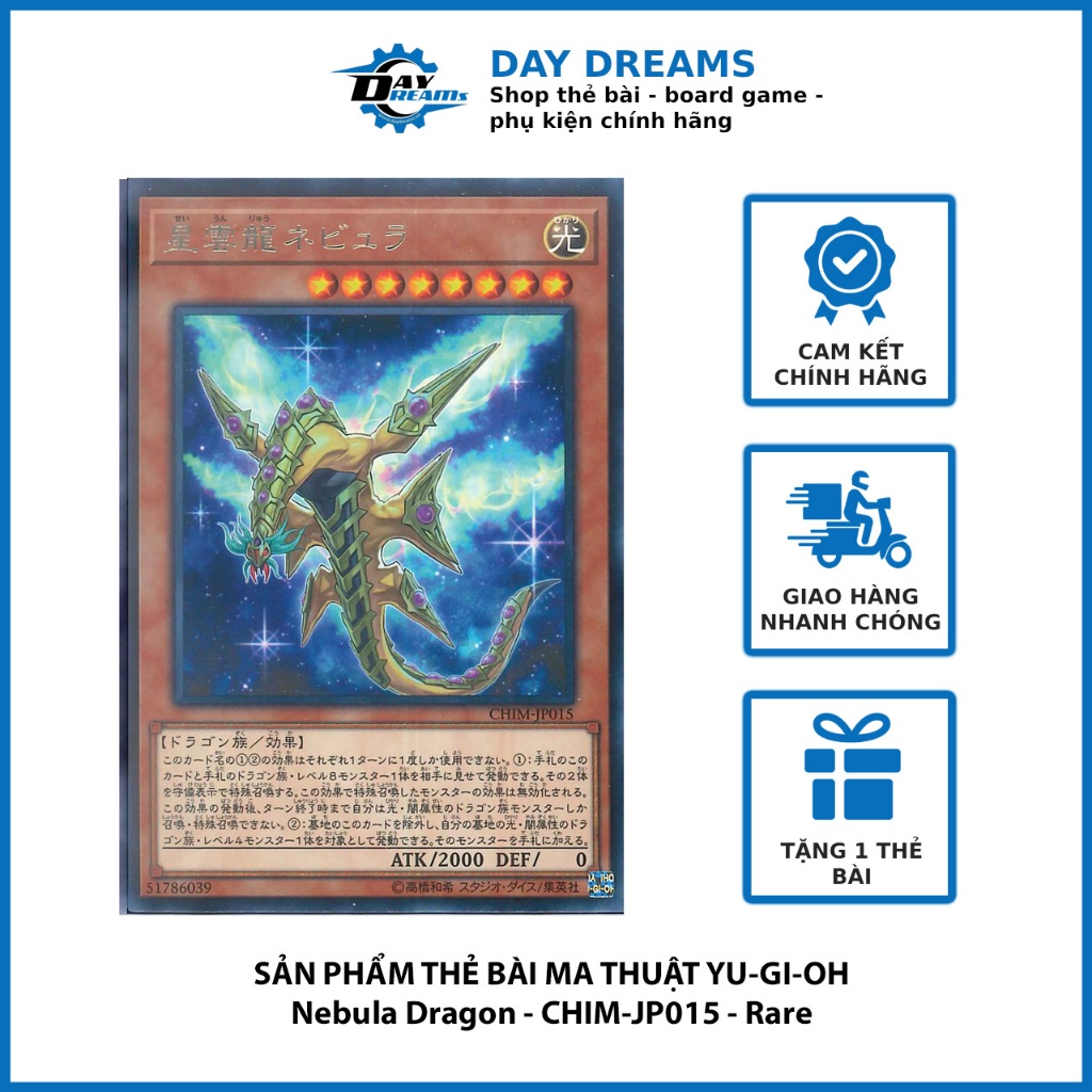 Genuine YUGIOH CARD: Nebula Dragon - CHIM-JP015 - Rare | Shopee Malaysia