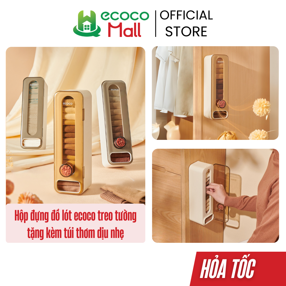 Ecoco smart wall-mounted underwear box with gentle scented bag, new generation multi-purpose ...