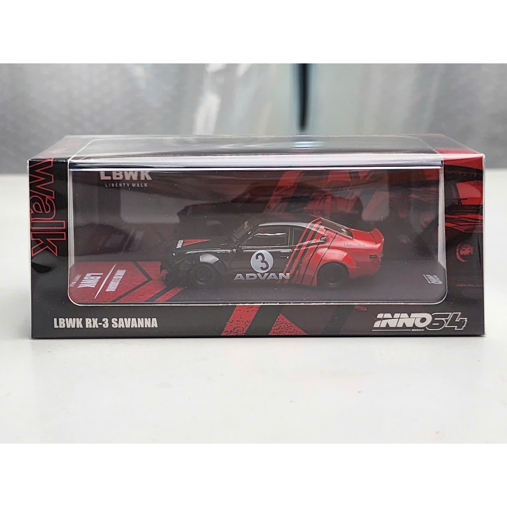 Lbwk Model Car Mazda RX3 SAVANNA "ADVAN LIVERY 1:64 Inno (Red Black ...