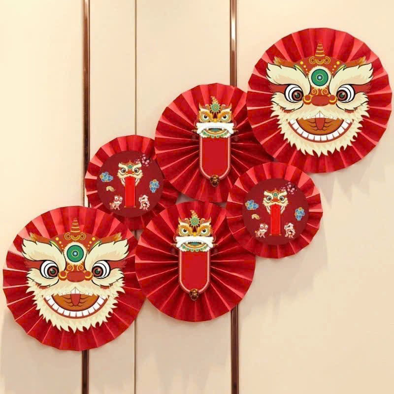 Set of 6 unicorn head fans 2025 to decorateCNYs, weddings, fortunes ...