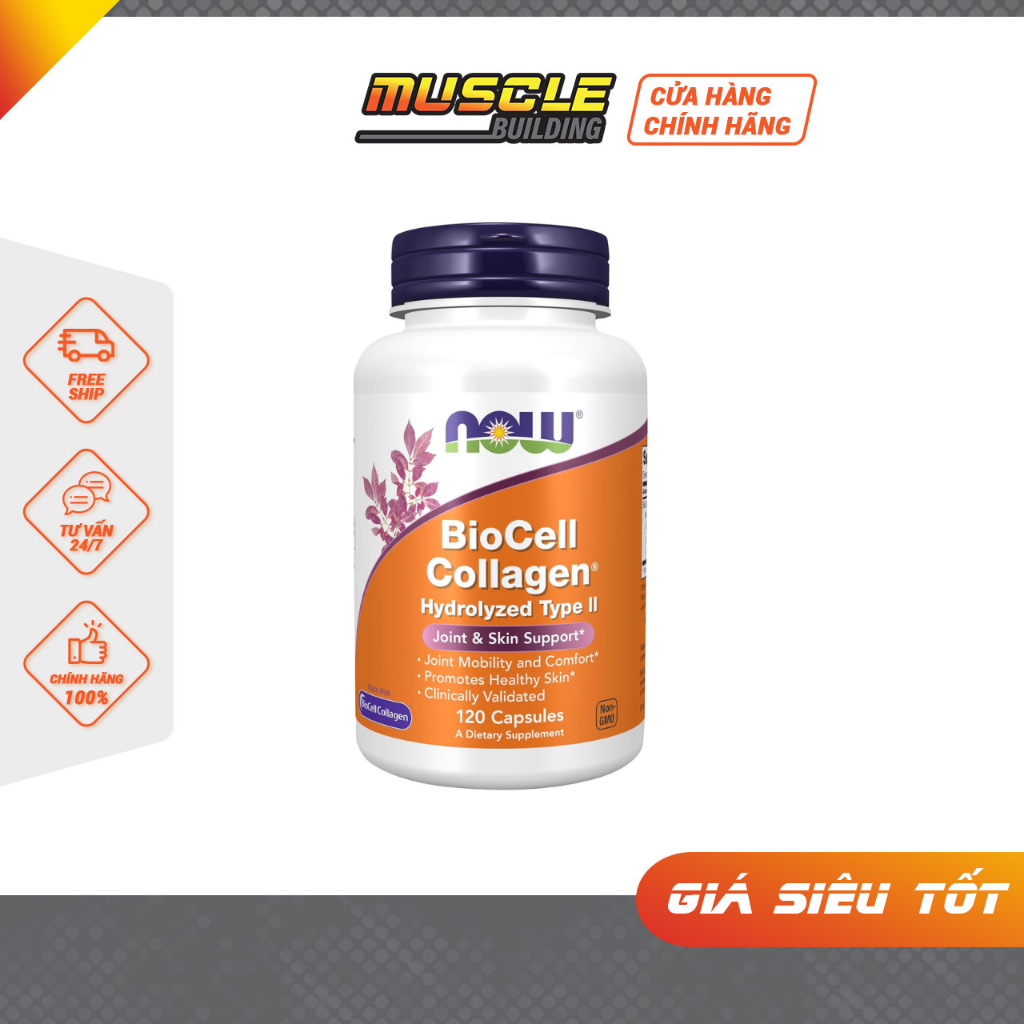 Now BioCell Collagen Hydrolyzed Type 2 120 tablets supports bones and ...