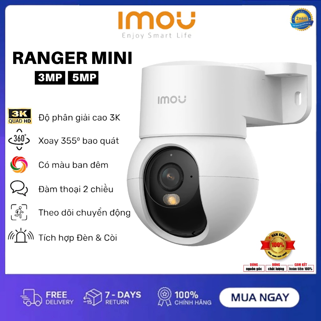 Imou Ranger Mini K2MP 3MP/5MP Wifi Camera - Integrated Stand - 360 ...