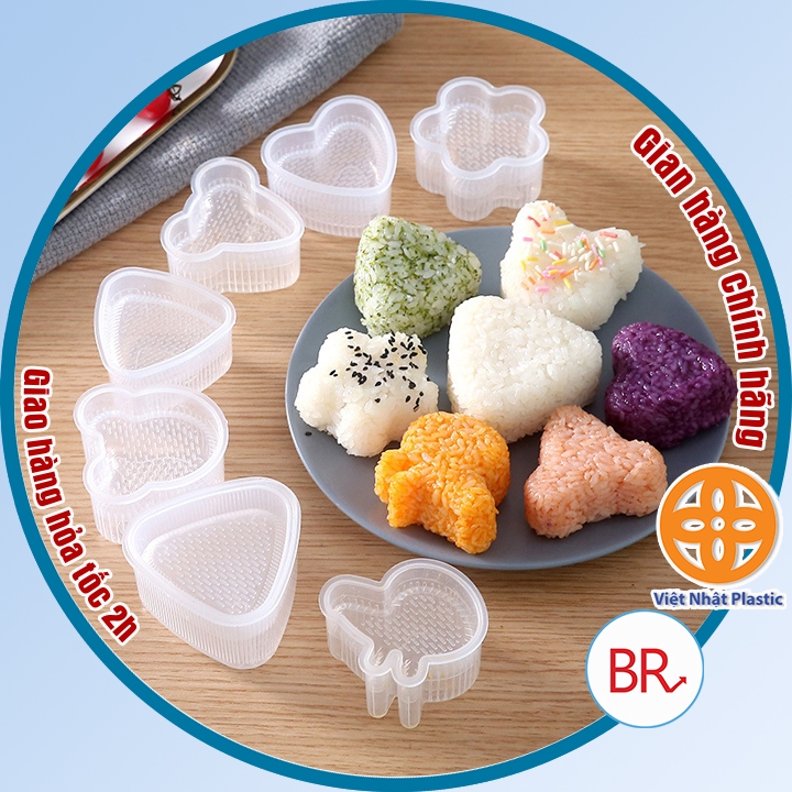 Set of 7 Bento Rice Molds with Convenient Spoon - Transparent Plastic ...