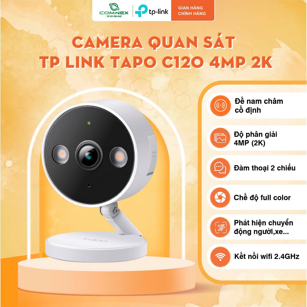 Tp-link Tapo C120 WIFI Camera | Indoor/outdoor Use QHD 4MP | 2-way Talk ...