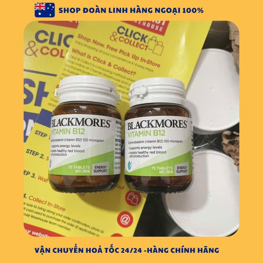 Vitamin b12 blackmores 75 Australian tablets, vitamin b supplements ...