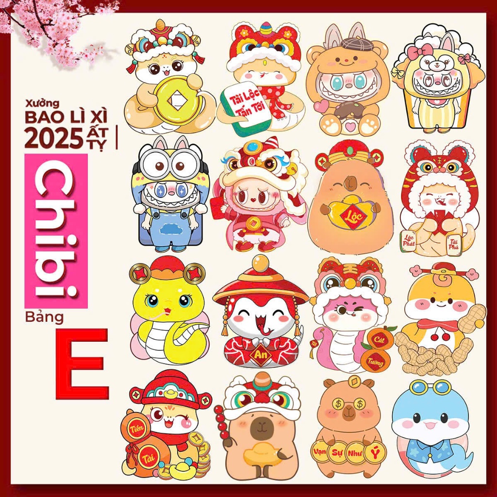 Cartoon Chibi Red Envelopes CNY At Ty 2025 Cute Cartoon Chibi Labubu ...