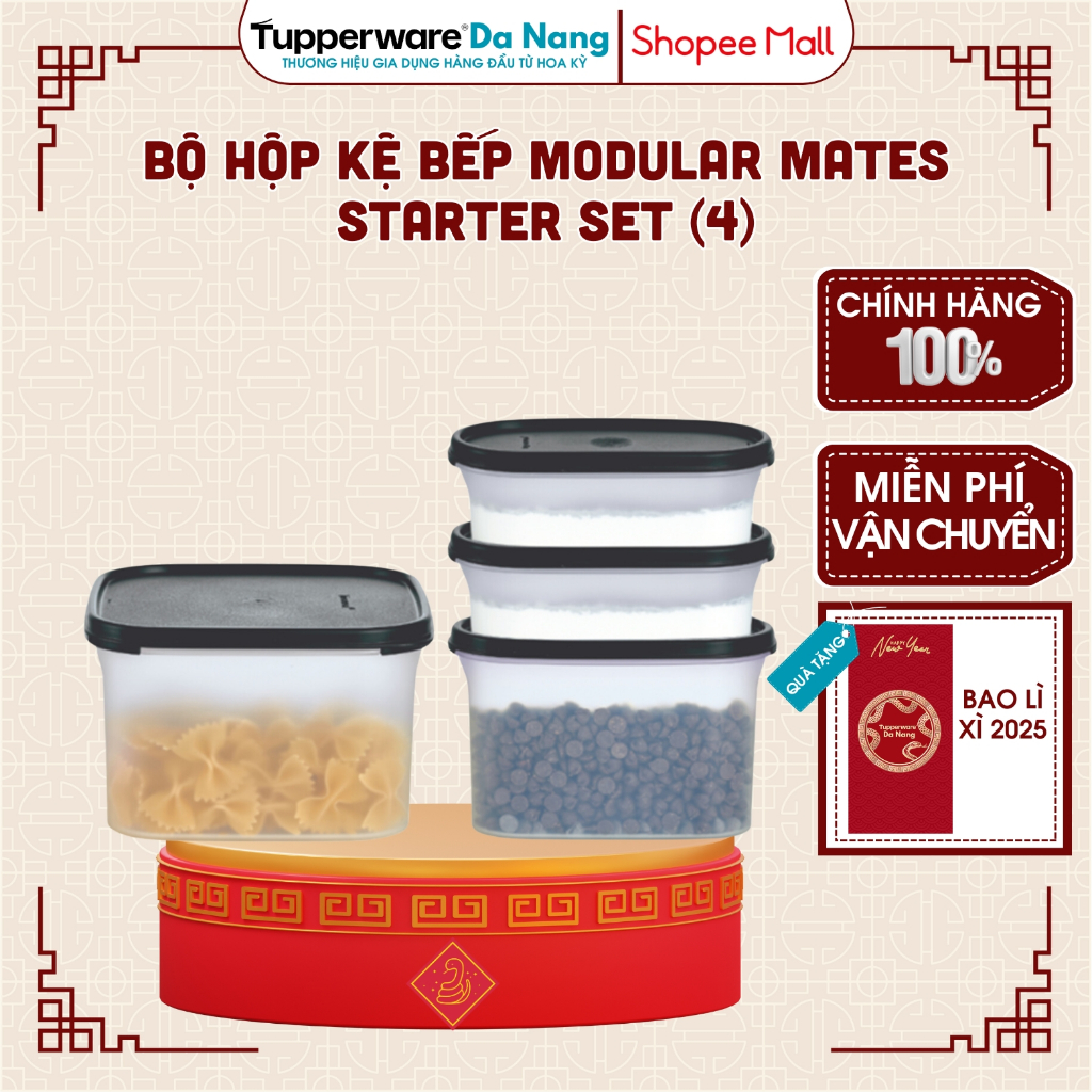 Set OF 4 TUPPERWARE FOOD STORAGE BOXES MODULAR MATES STARTER KITCHEN ...