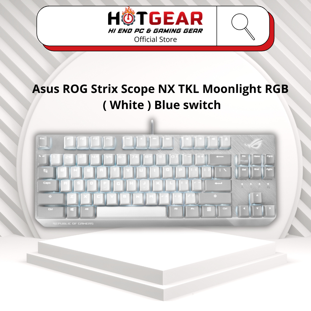 Asus ROG Strix Scope NX TKL Moonlight RGB (White) Blue switch New ...