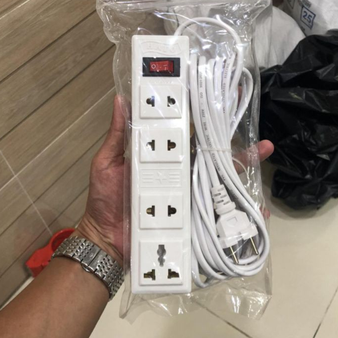 3m extension cord power outlet with 4 heat-resistant sockets, 2200W ...