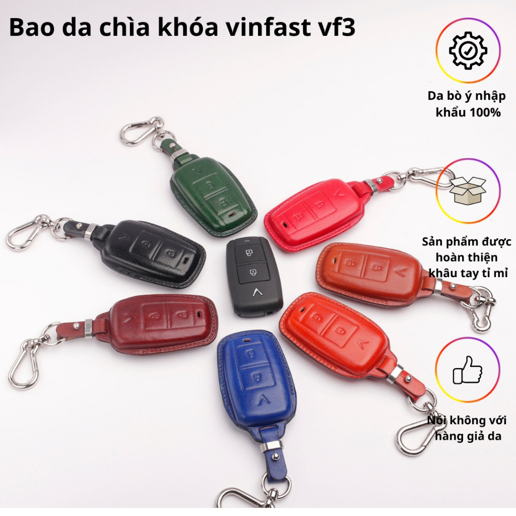 Vinfast VF3 Leather Key Case, VF3 Key Case, VF3 Key Cover, Vinfast VF3 ...