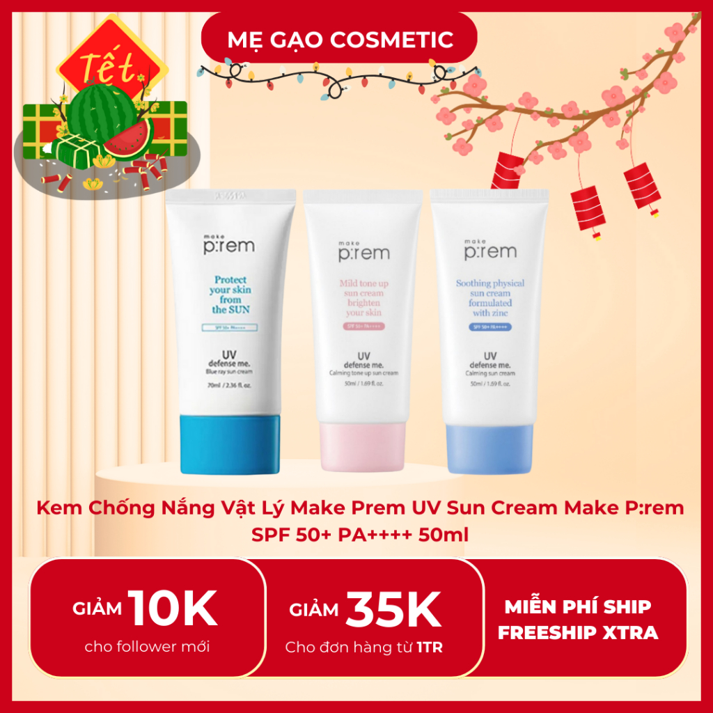 Make Prem UV Sun Cream Make P:rem SPF 50+ PA++++ 50ml | Shopee Malaysia