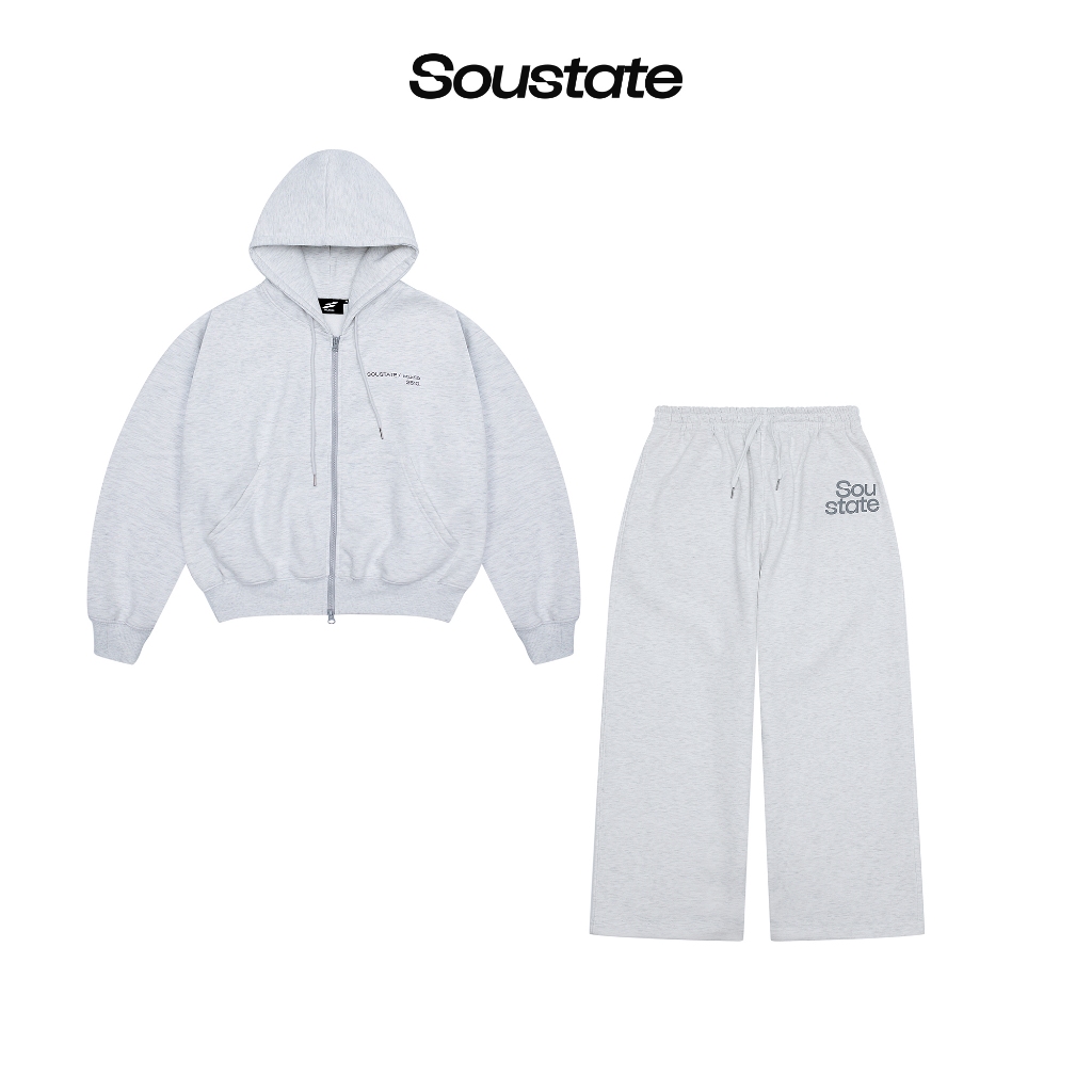 Fullzip Hoodie Set (Gray) + Sweatpants (02 Colors) - Genuine SOUSTATE ...