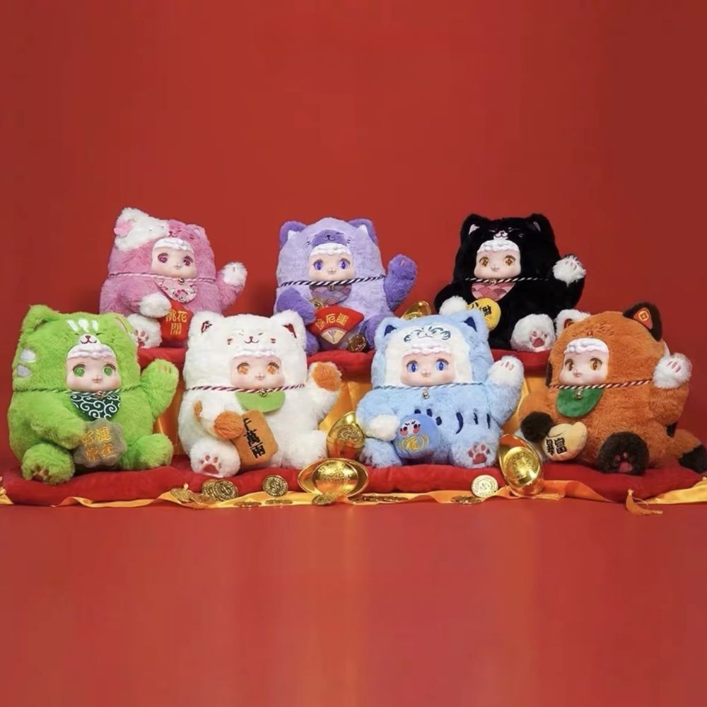 Blind box Blind box Lucky meow Lucky cat Blind box genuine Baby Three ...