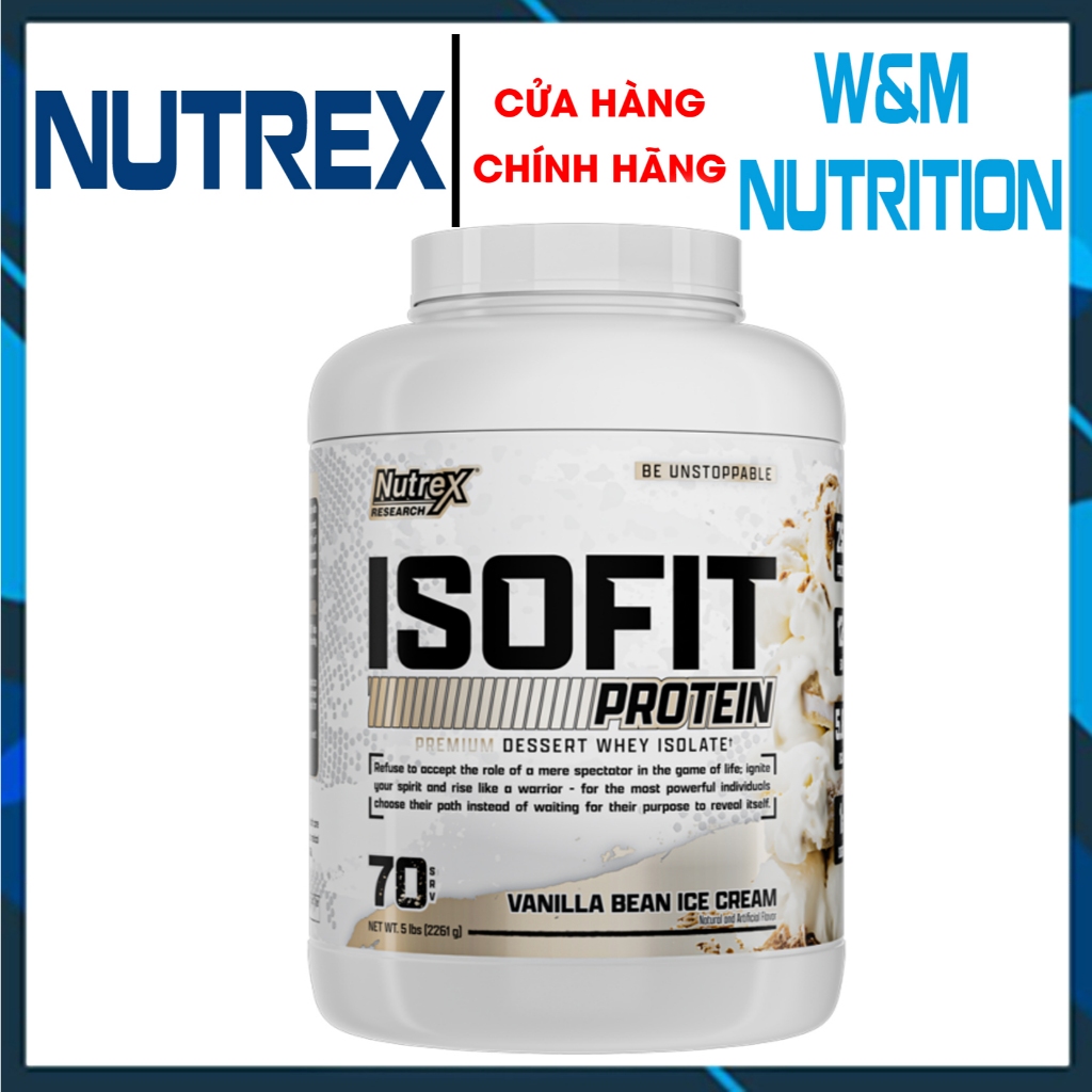 Nutrex ISOFIT 5LBS 70 Servings Cookie Cream - Muscle development recovery 100% Whey Protein ...