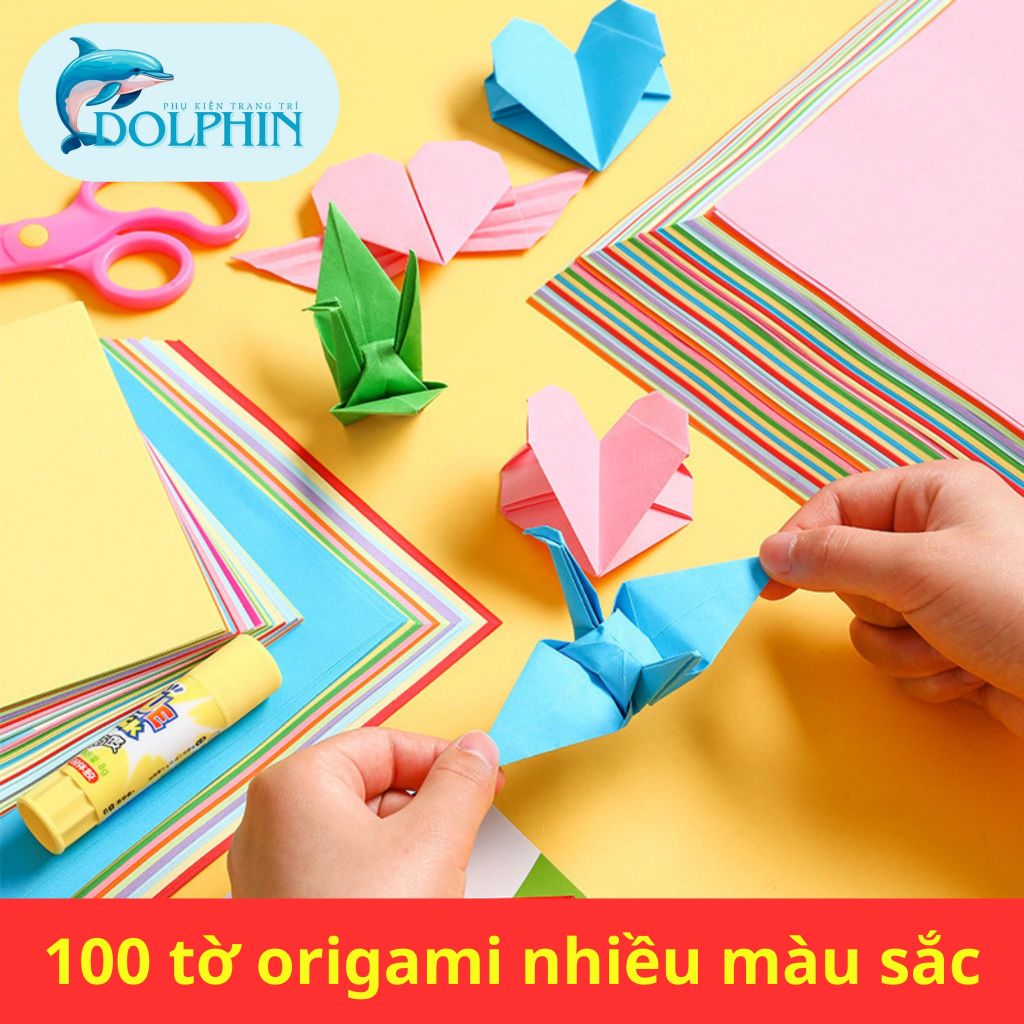 Colorful Origami Paper, stack of 10 colors of crane folding paper ...