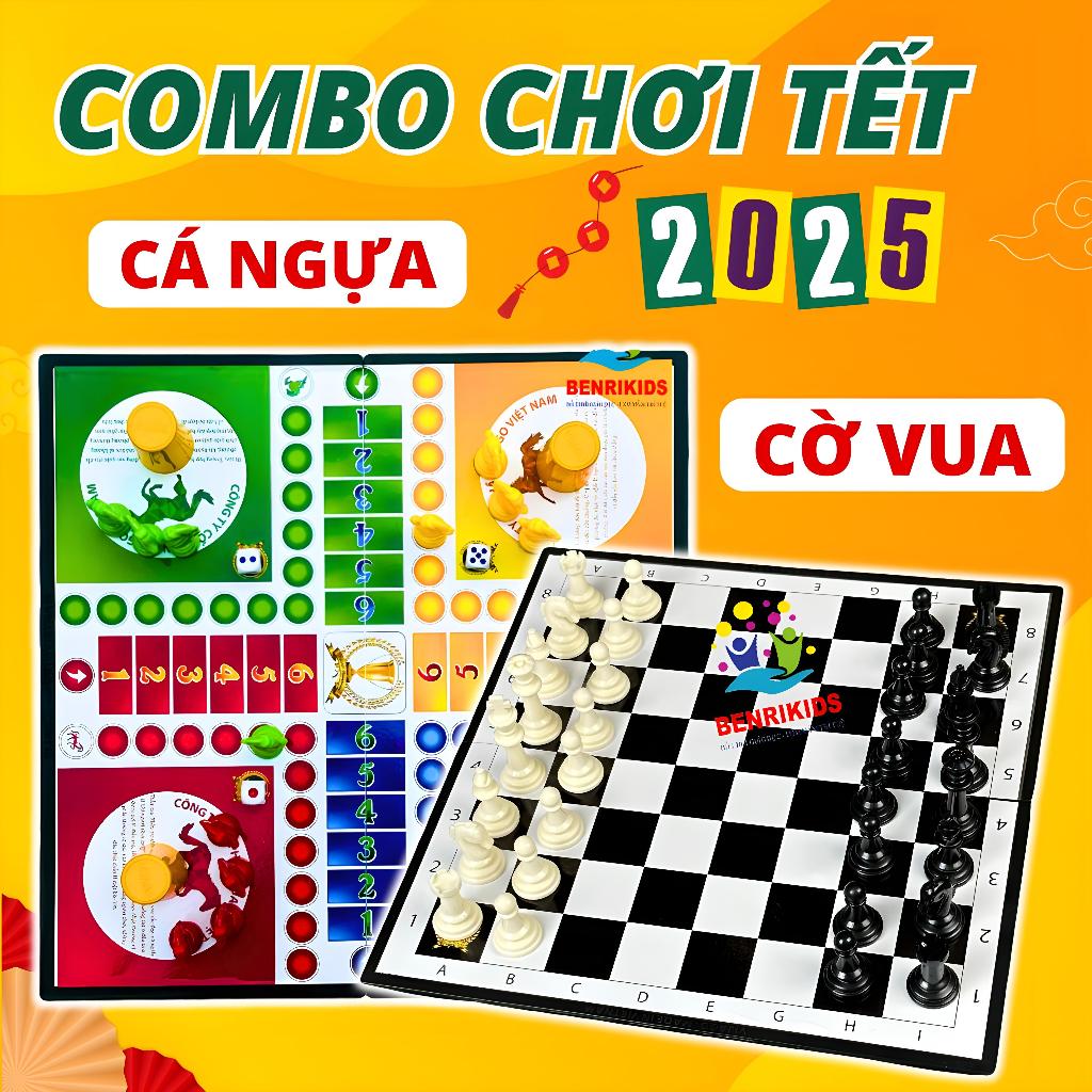 Combo Chess Set Board Game Family Game CNY 2025, Monopoly, Seahorse ...