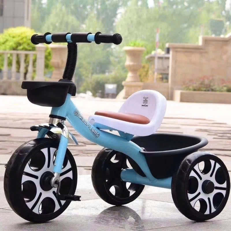 Children's bicycle, 3-wheeled bicycle with steel frame, leather saddle ...