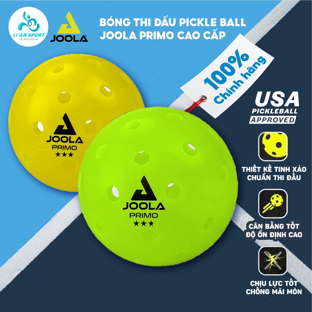 Joola Primo 3-Star Pickleball Ball with Solid Molded Rough Surface ...