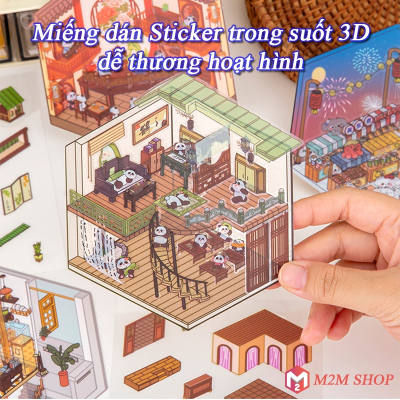 3d transparent stickers with many cute images of pandas and capybaras ...