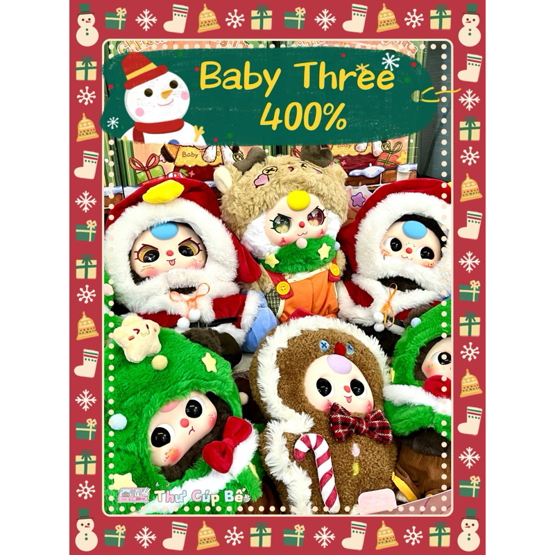 Baby Three 400% Christmas - Blindbox Super cute Baby Three Christmas ...