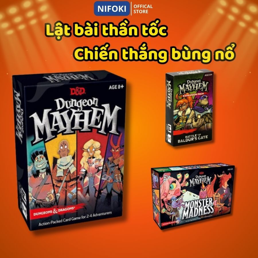 Dungeon Mayhem Board Game, Battle for Baldur's Gate Monster Madness ...