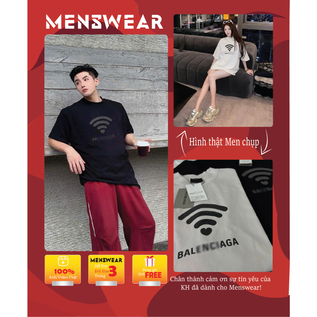 Menswear STORE [BESTQUALITY] BALEN LOGO WIFI T-SHIRT FORM US - FULL TAG ...