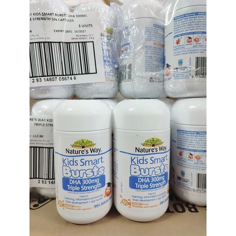 Nature's Way Kids Smart DHA 300mg Triple Strength 50 Tablets | Shopee ...