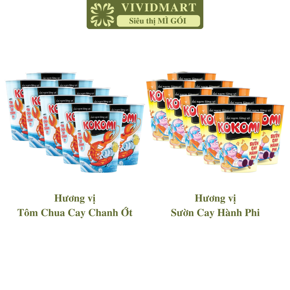 [SET Of 10 CUP] - MASAN - Kokomi Cup Noodles 2 flavors: Spicy Ribs with ...