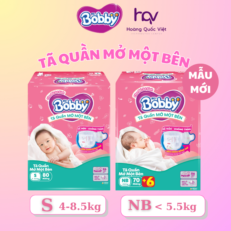 World's first Bobby diapers/diapers open on one side Size NB70+6/S80 ...