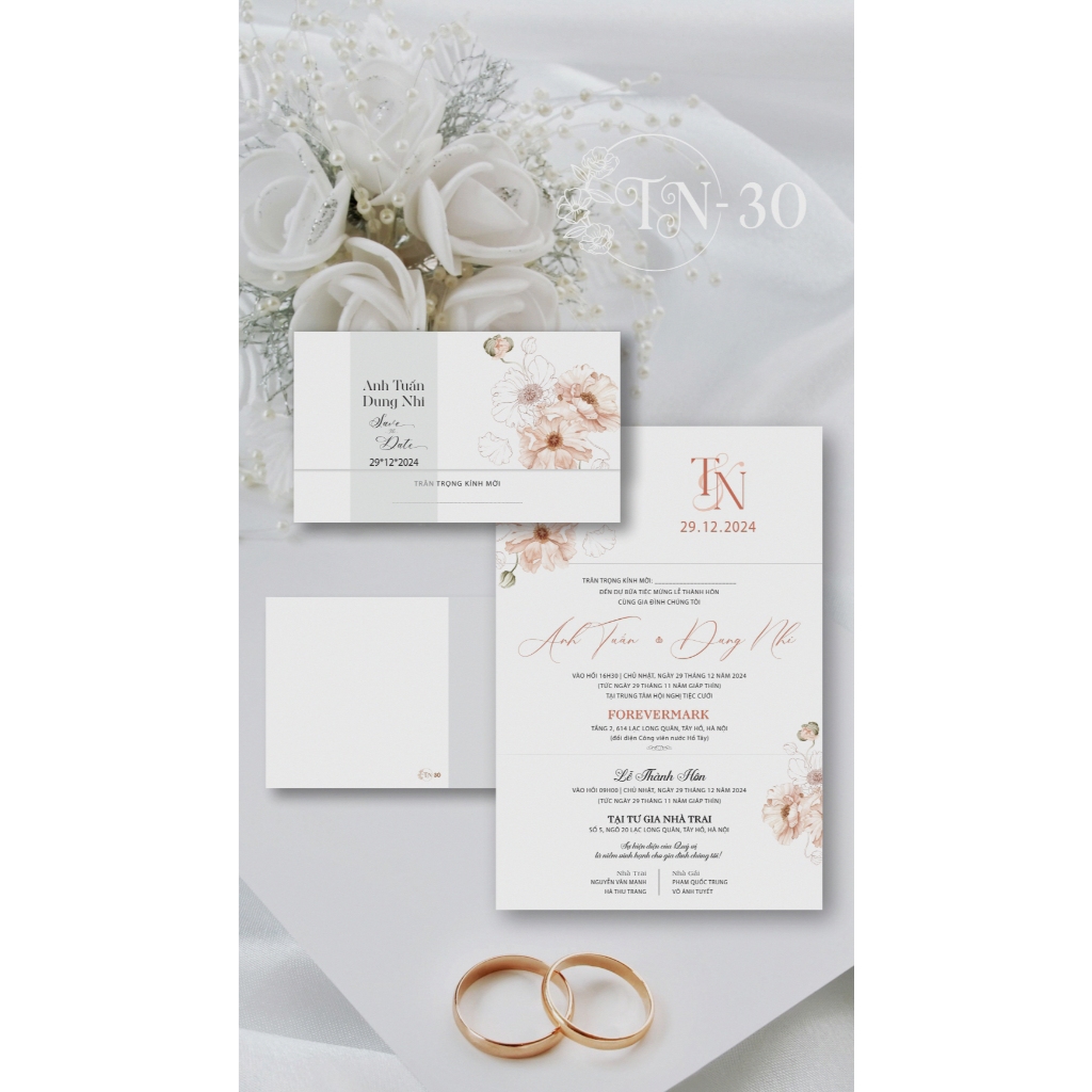 Horizontal folding wedding invitation with belt code TN30, new model ...